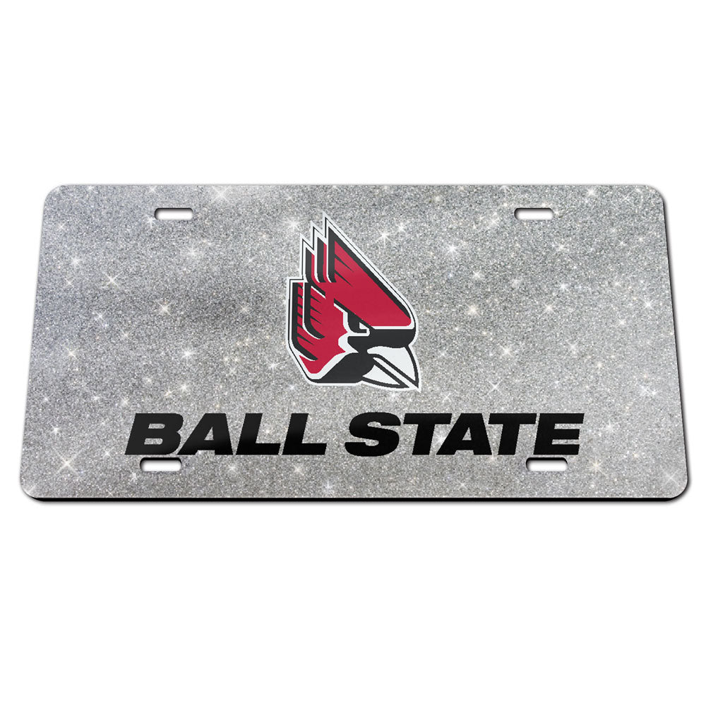 BSU Cardinals Silver Glitter License Plate – Ball State Team Store