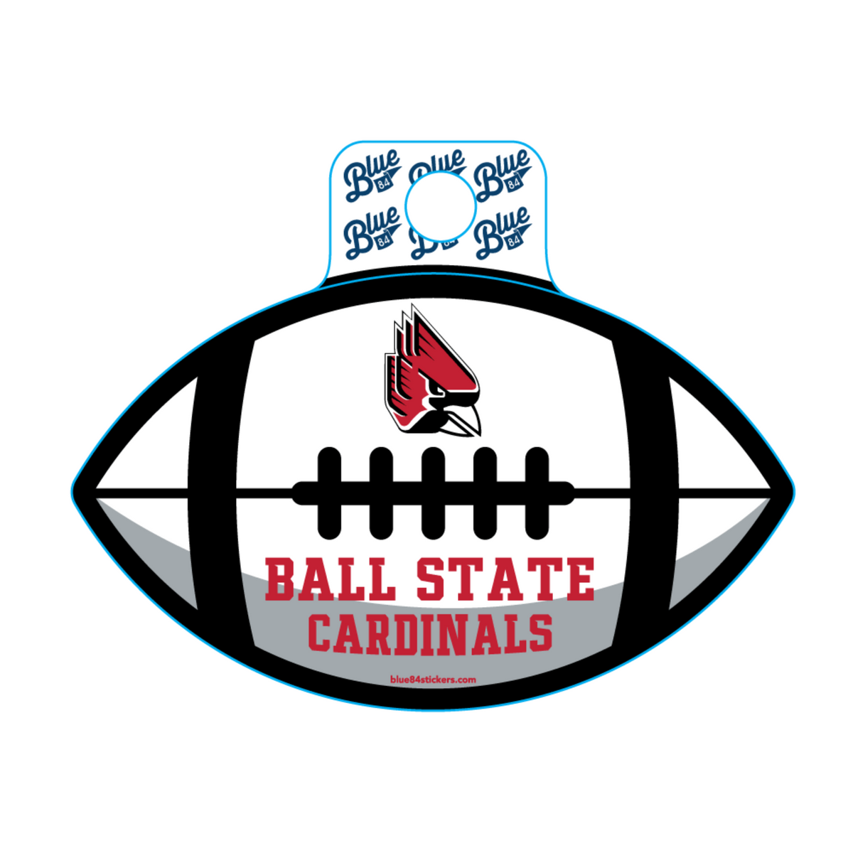 BSU Cardinals Blue 84 Football Decal – Ball State Team Store
