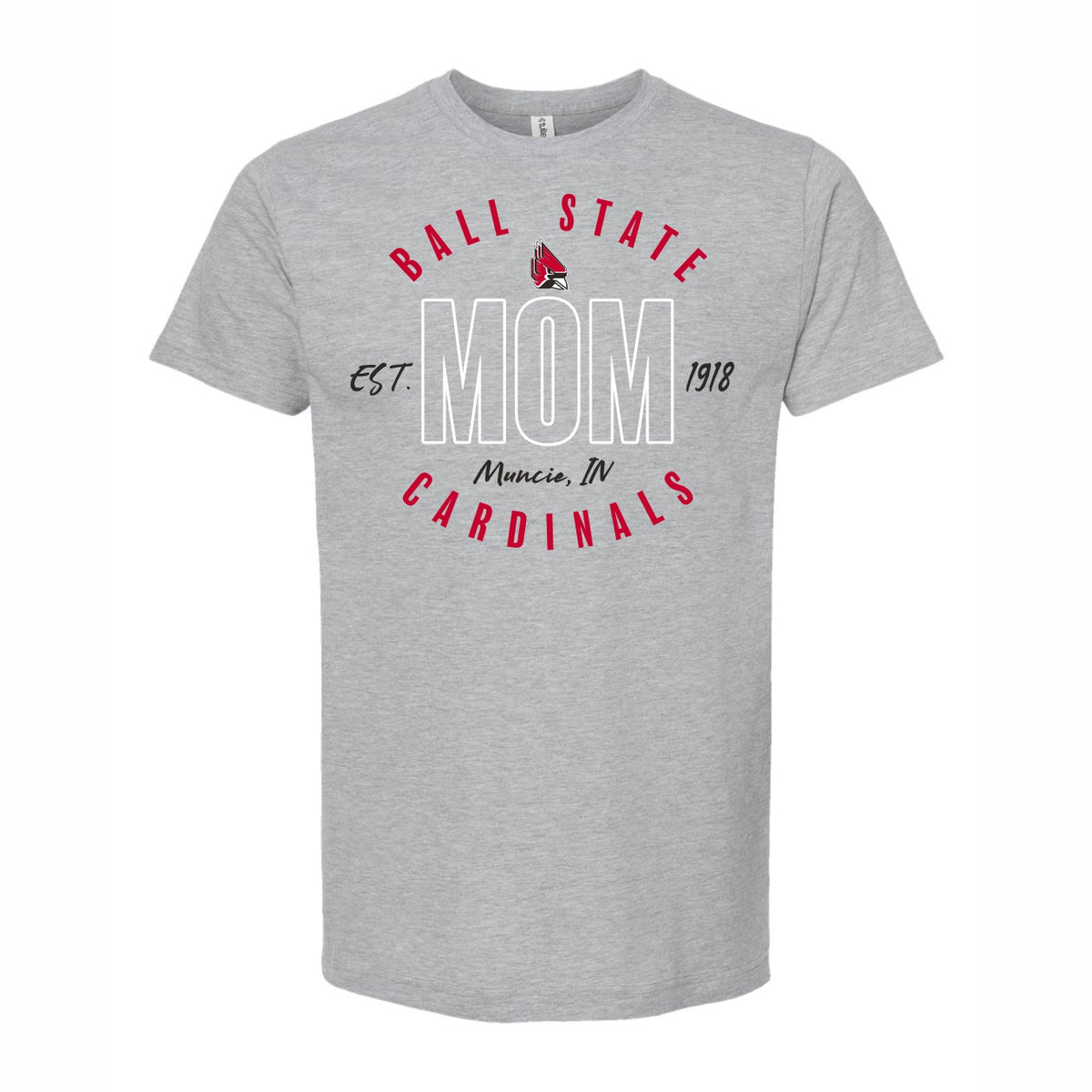 BSU Cardinals Mom Circle Gray T-Shirt – Ball State Team Store