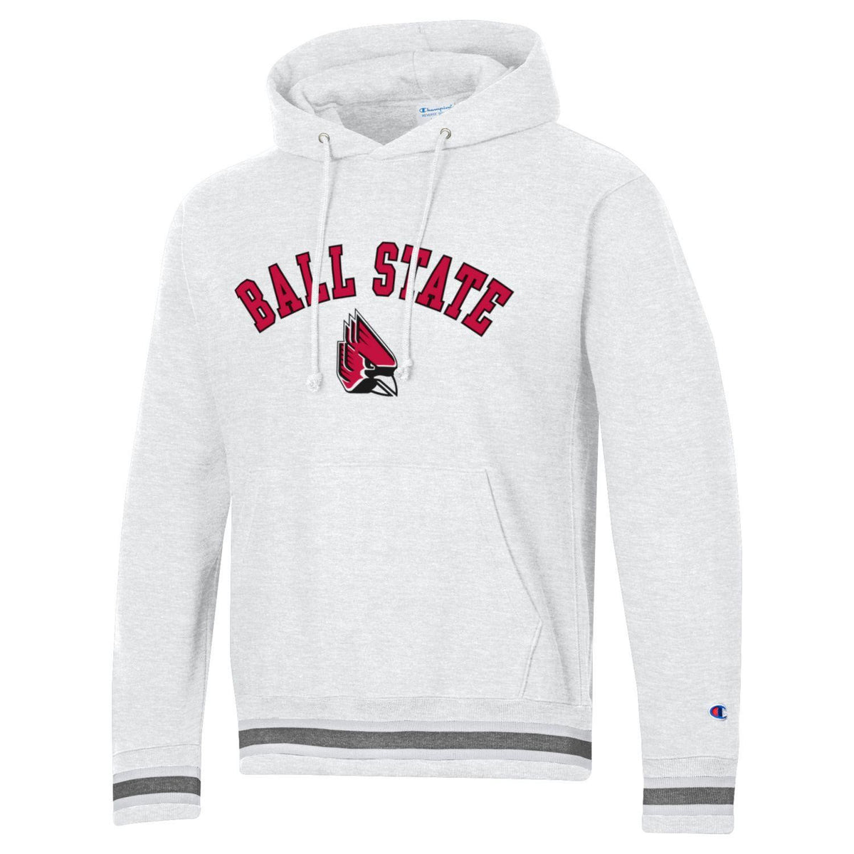 BSU Cardinals Men's Champion Higher Ed Stripe Hoodie – Ball State Team ...