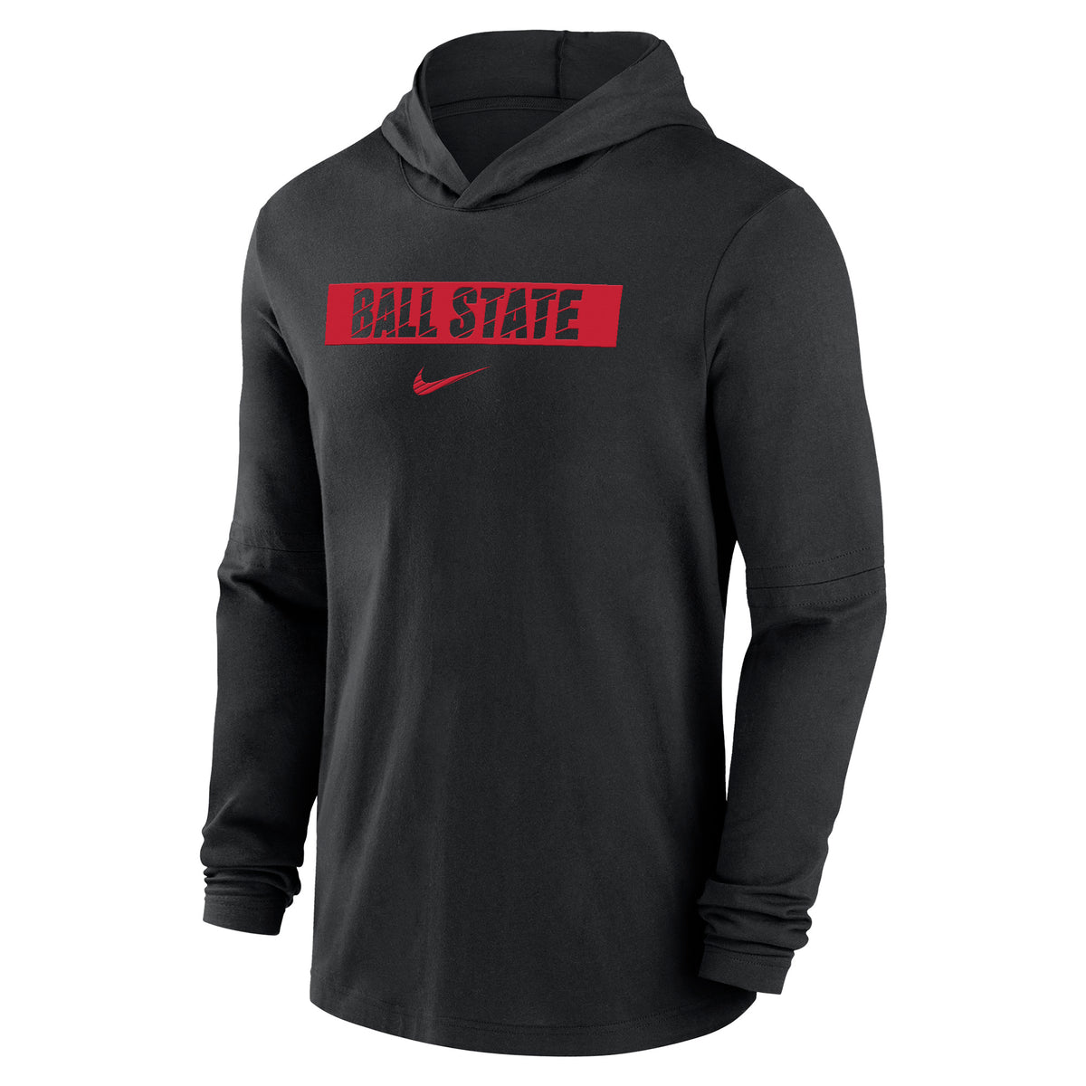 Ball State Cardinals Nike Black Lightweight Performance Hoodie Tee ...