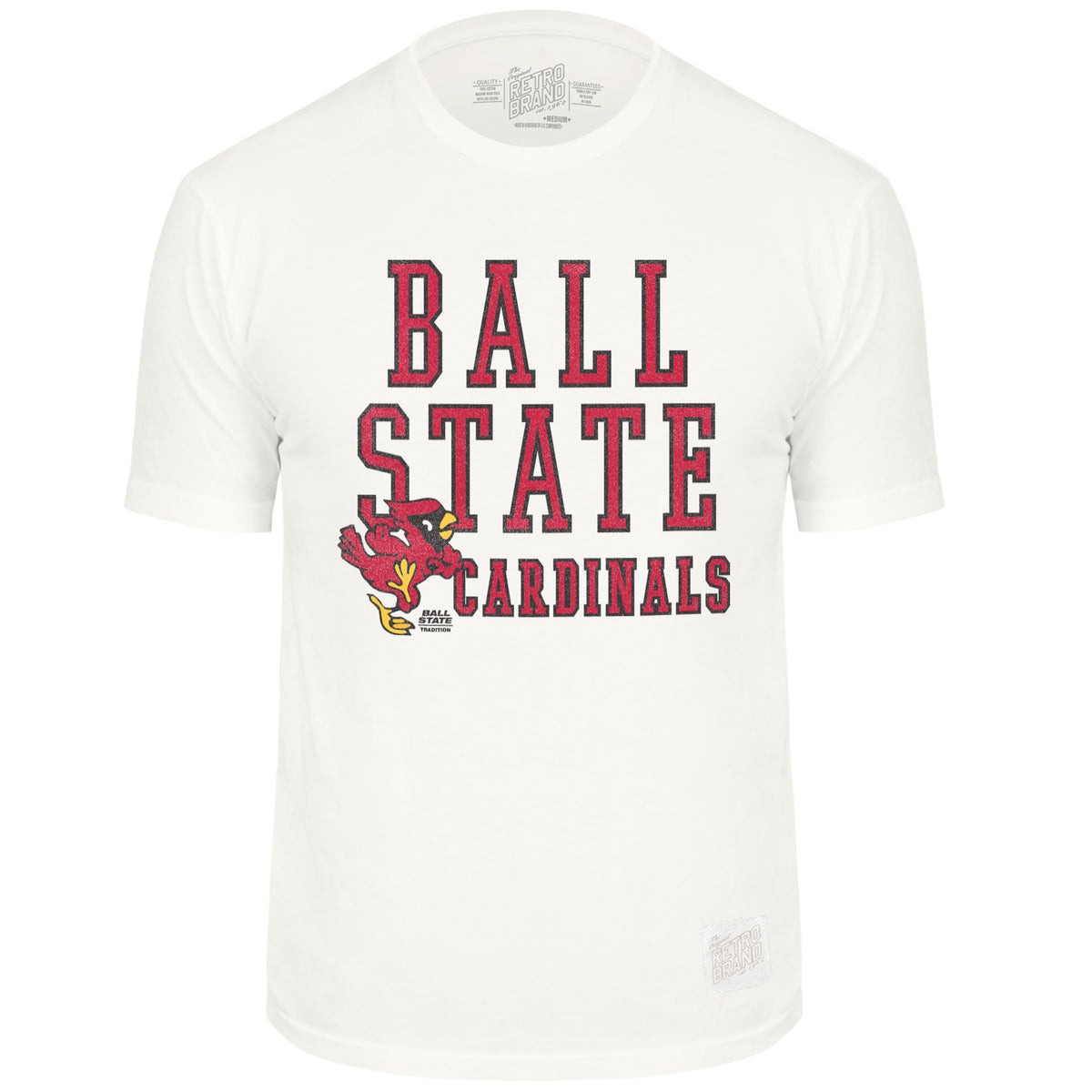 BSU Cardinals Men's Retro Brand White Dancin' Charlie T-Shirt – Ball ...