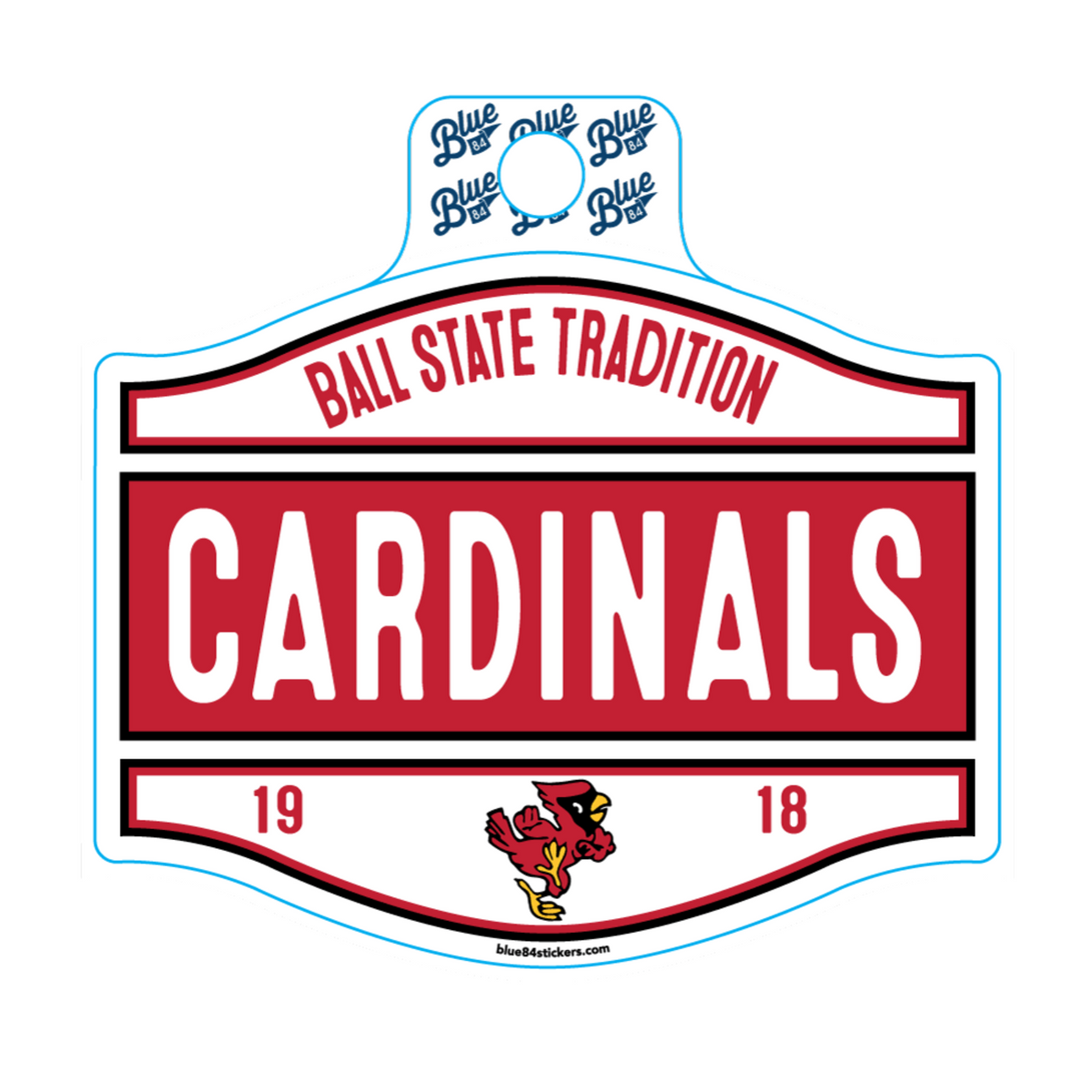 BSU Cardinals Dancin Charlie Blue 84 Decal – Ball State Team Store