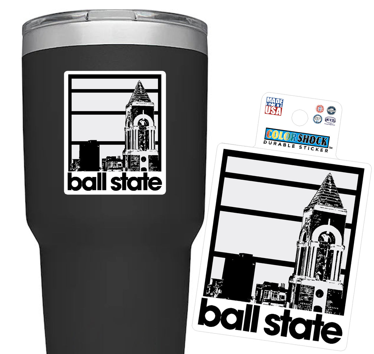 Ball State Simple Landmark Sticker – Ball State Team Store